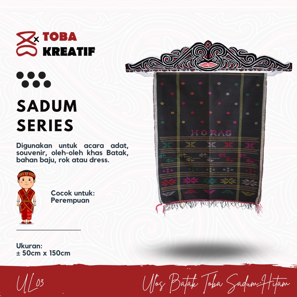 Jual Kain Ulos Batak Toba Sadum Hitam | Shopee Indonesia