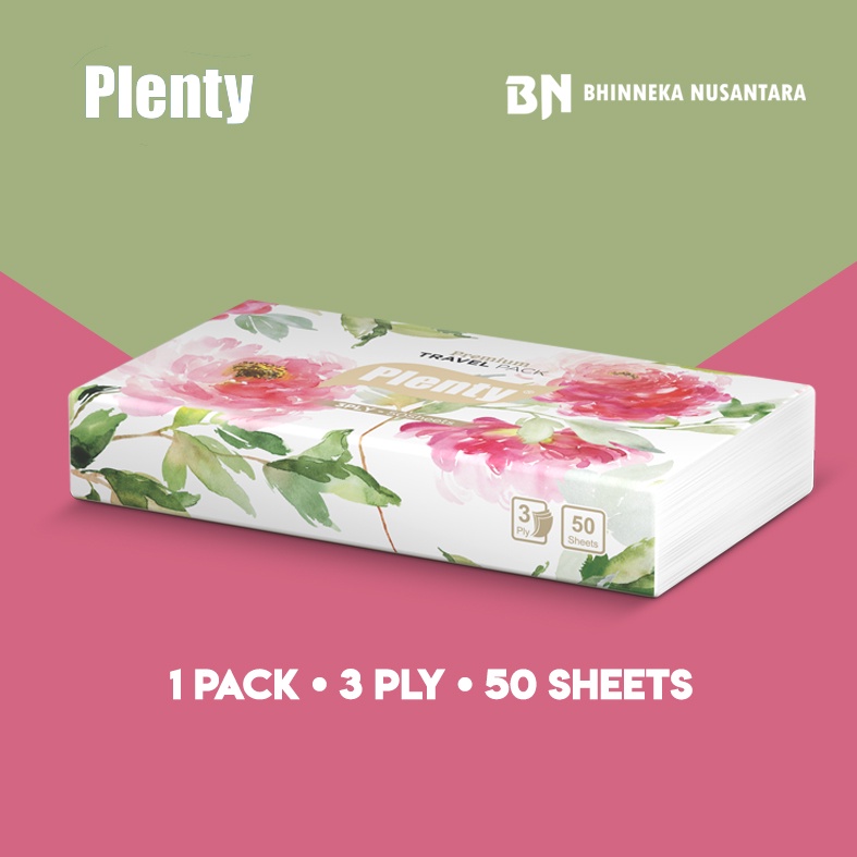 Jual Plenty Travel Pack Tissue Premium [3 Ply/50 Sheet] | Shopee Indonesia