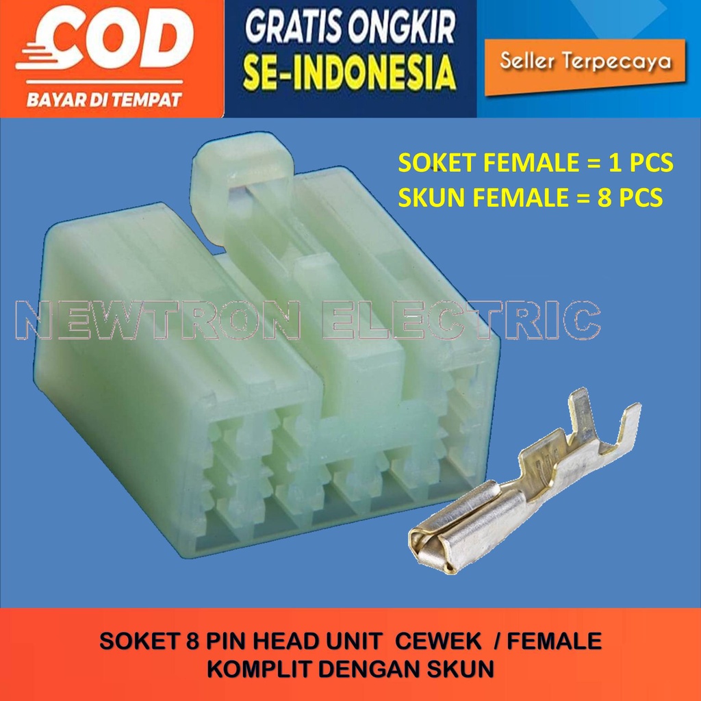 Jual SOKET 8 PIN SOKET HU 8 PIN SOKET MOBIL 8 PIN SOKET TAPE MOBIL 8 ...