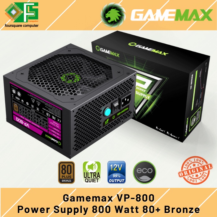 Jual Gamemax VP-800 PSU 800 Watt 80 Plus Bronze | Power Supply 800W 80 ...
