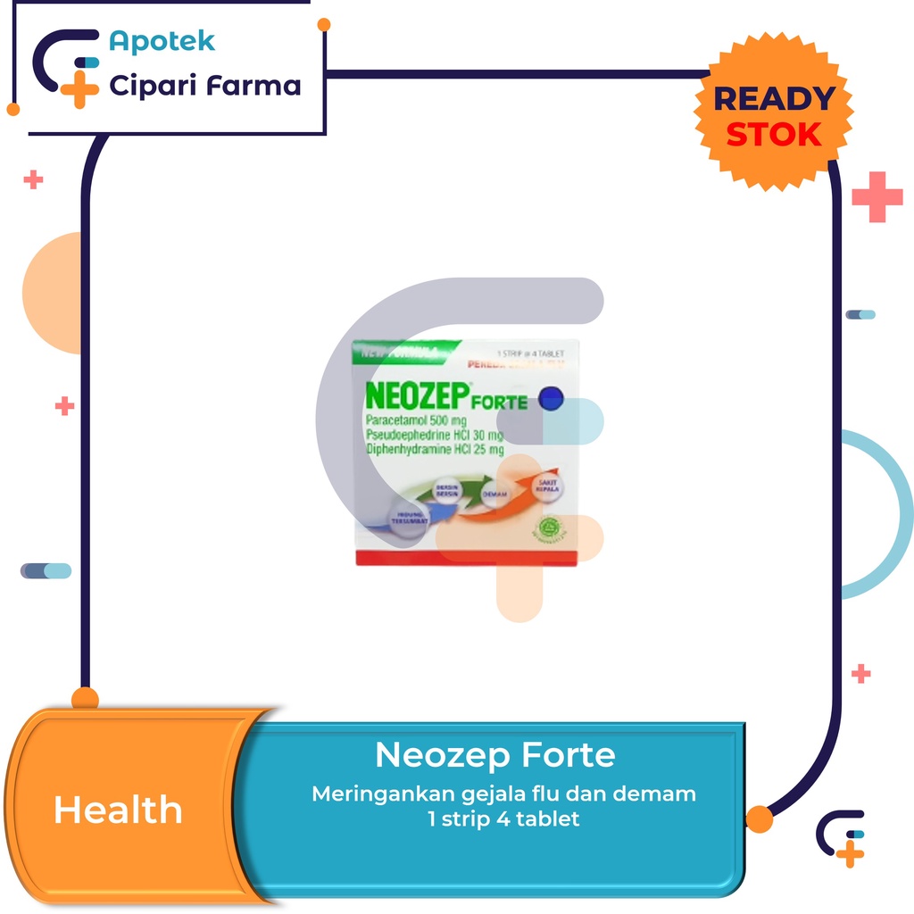 Jual Neozep Forte Obat Pereda Flu | Pilek | Bersin | Demam isi 4 Tablet ...