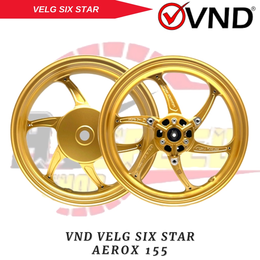 Jual VND Racing Velg Six Star Ring 14 Ukuran 250 350 Aerox 155 All New ...