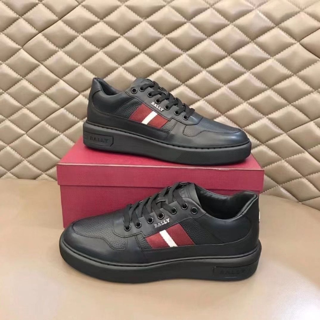 Jual sepatu pria hitam strip sneaker cowok kulit aasli vip 1:1 top ...