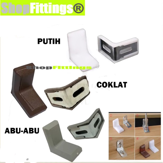Jual Siku Ambalan Penyangga Rak Lemari Shelf Support Fix Connector ...