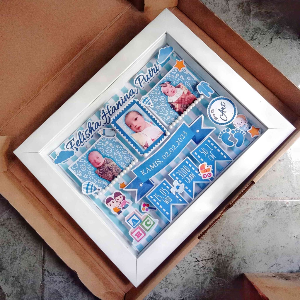Jual HADIAH LAHIRAN KEKINIAN - BIODATA BABY POP UP FRAME CUSTOM - Kado ...