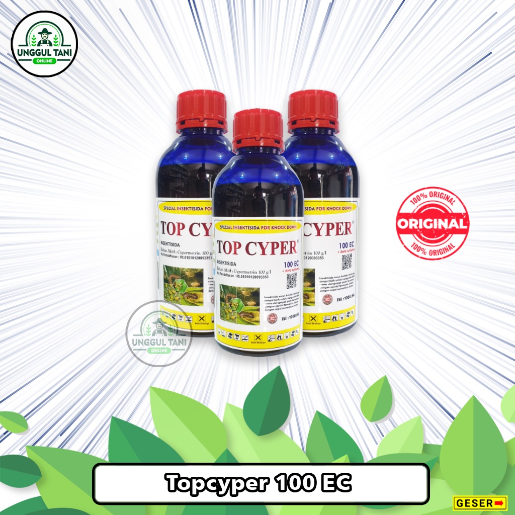 Jual Insektisida TOPCYPER 100 EC 1.LITER Racun Ulat/Obat Ulat/Basmi ...