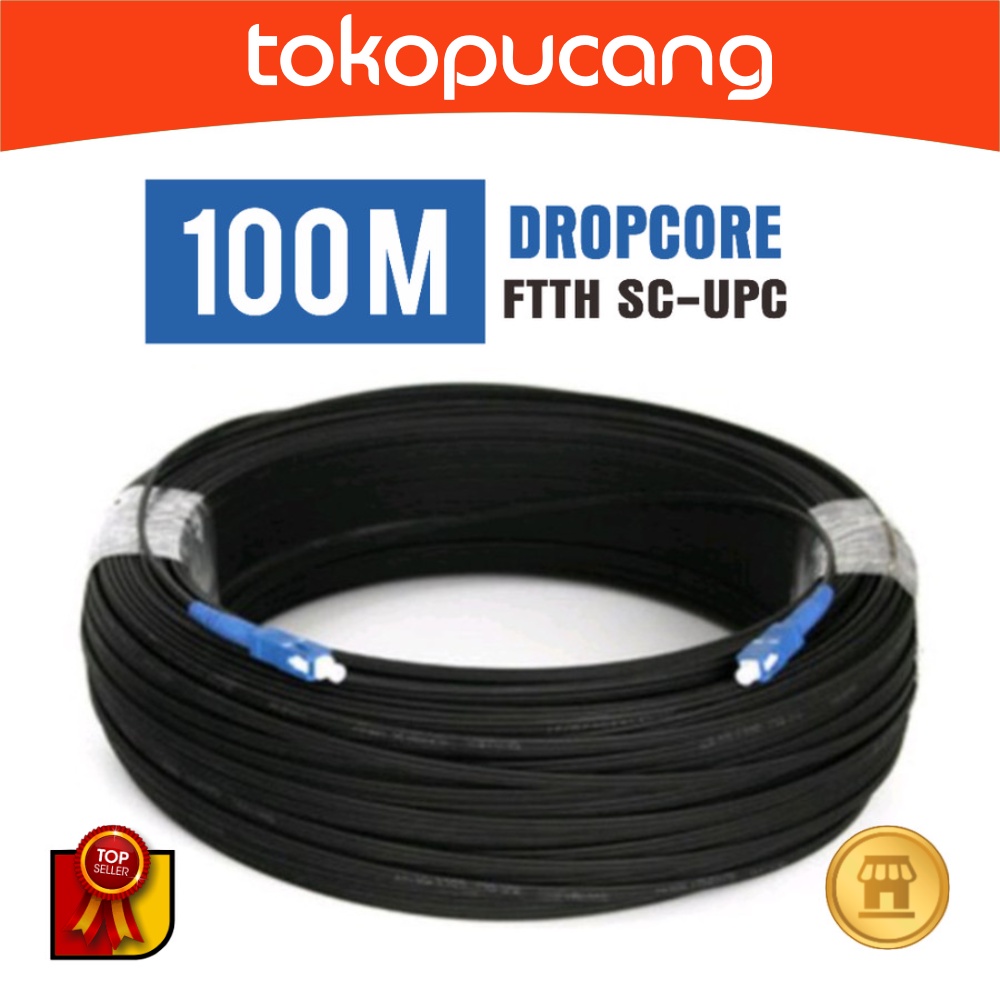 Jual Dropcore 100m FTTH Kabel Fiber Optic SC - UPC precon 100 meter m FO | Shopee Indonesia