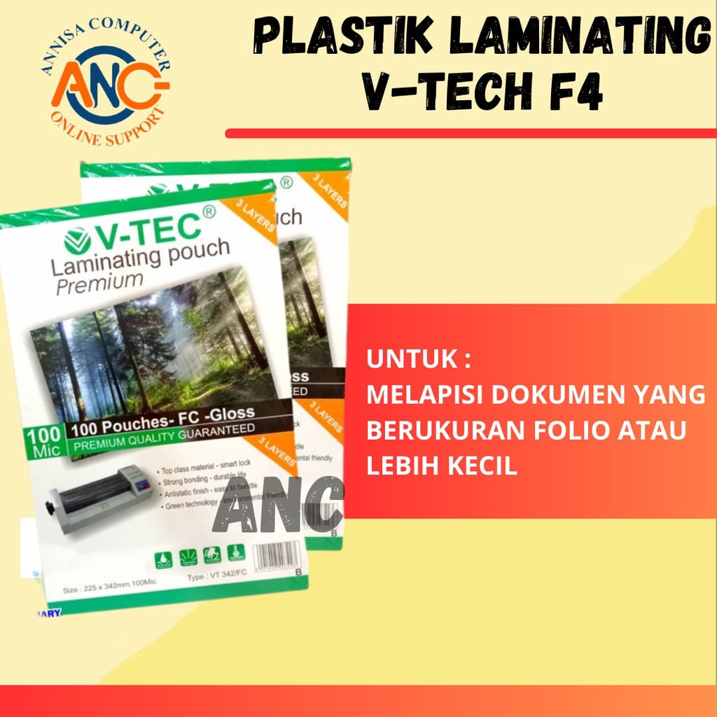 Jual PLASTIK LAMINATING FILM F4 100 Micron / Plastik Laminating V - TEC | Shopee Indonesia