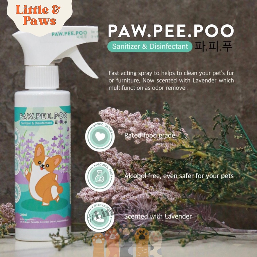 Jual Paw Pee Poo Sanitizer Disinfectant Odor Remover Spray Lavender ...