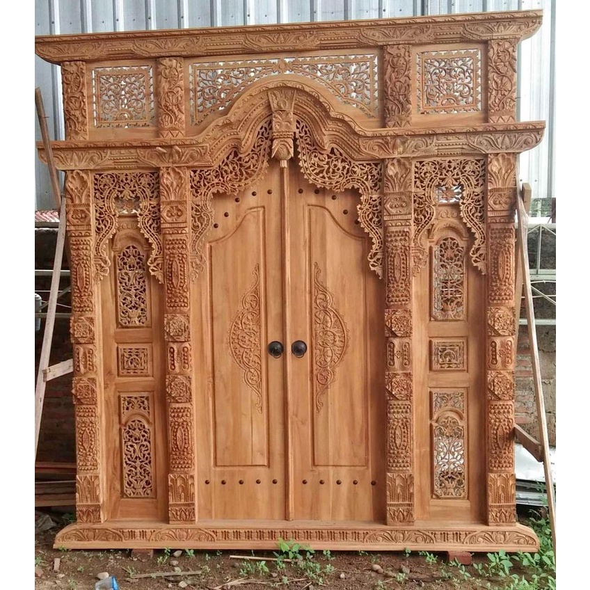 Jual pintu gebyok ukir jepara bahan kayu jati rumah klasik | Shopee ...