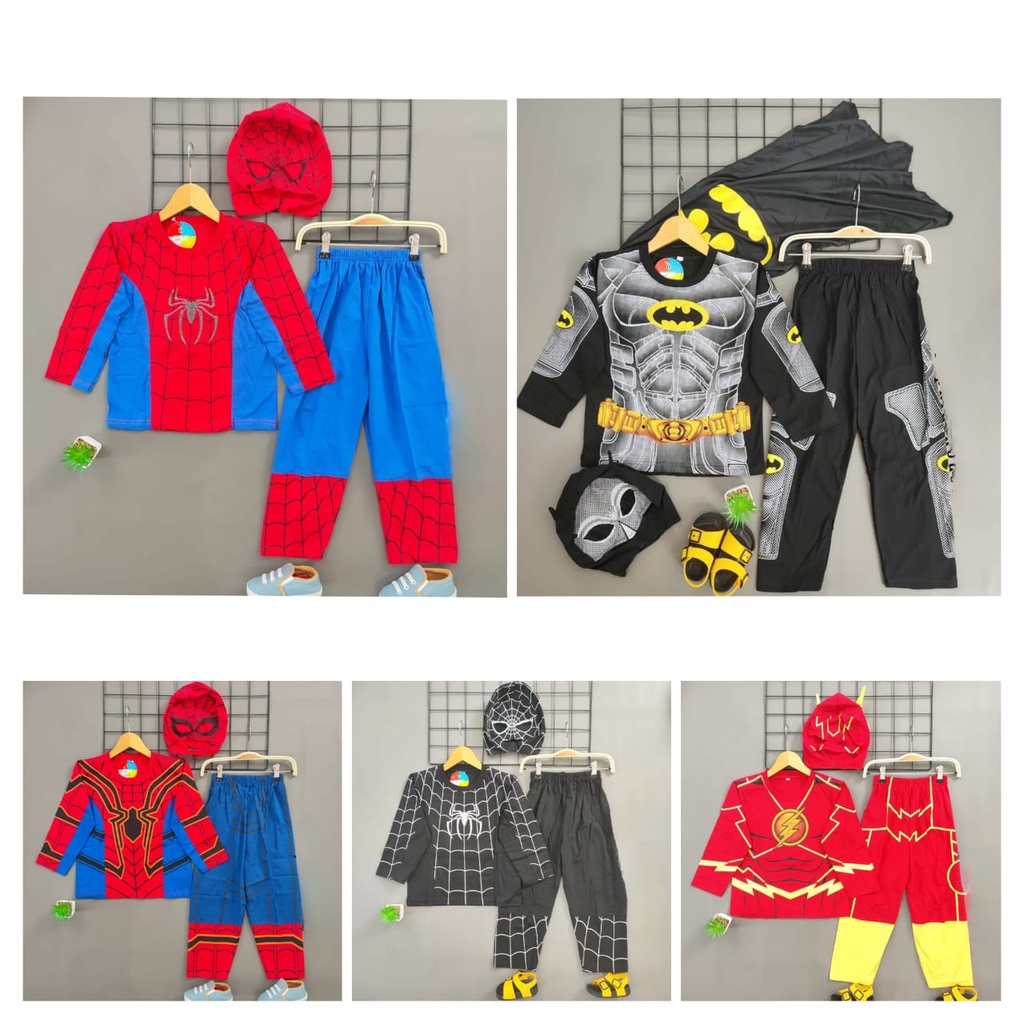 Jual TERBARU KOSTUM BAJU ANAK SUPERHERO BATMAN SPIDERMAN FLASH VENOM ...