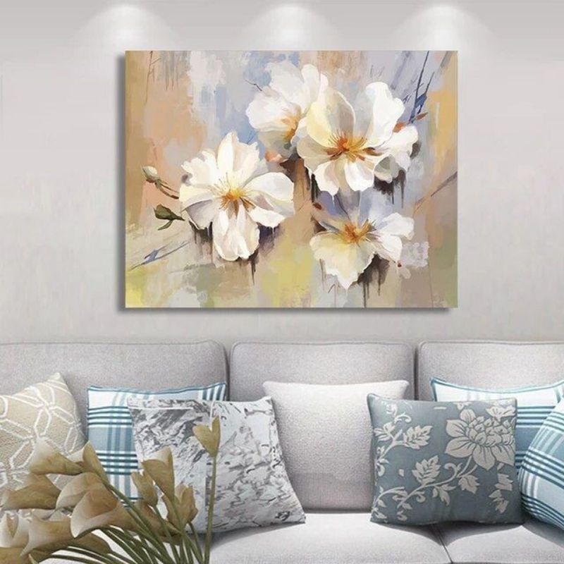 Jual Lukisan bunga aesthetic 60 x 90 cm plus frame bingkai lukisan ...