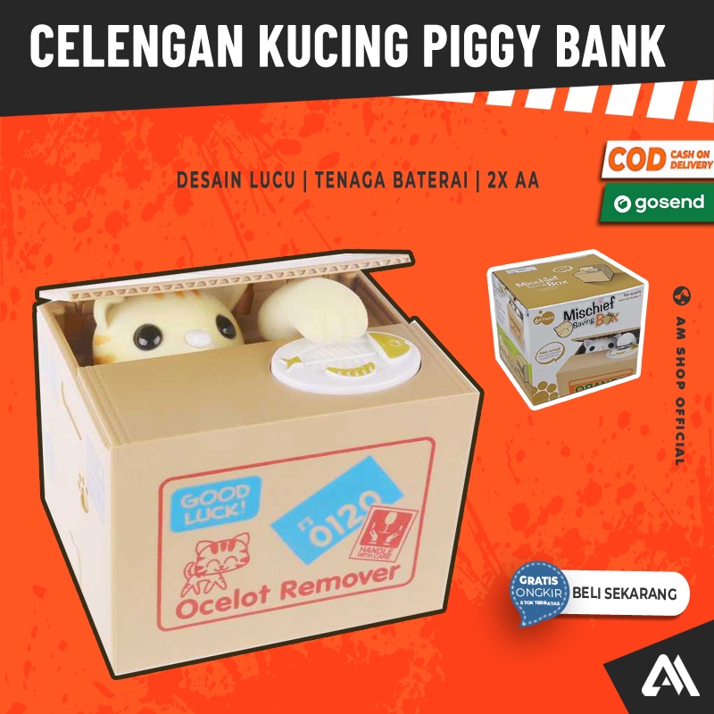 Jual Celengan Unik Ocelot Remover Celengan Kucing Lucu Steal Money Cat ...