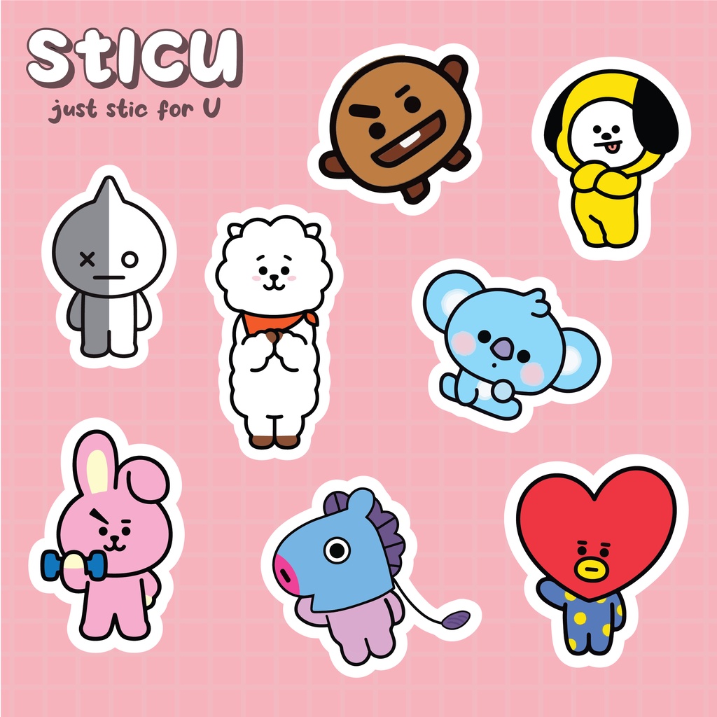 Jual BT21 SERIES STICKER PACK V1 - STIKER HELM CASE HP LAPTOP TUMBLER ...