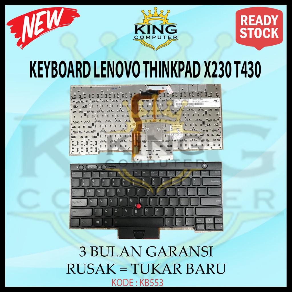 Jual KEYBOARD LENOVO THINKPAD X230 T430 T530 BLACK | Shopee Indonesia