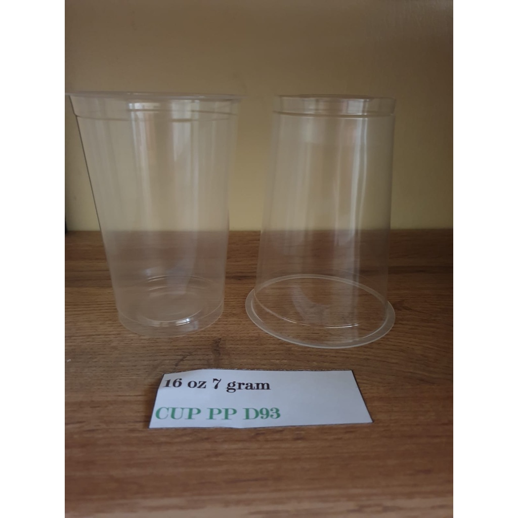 Jual Plastik Cup PP 16 oz 480 ml Flat/datar 7 gram isi 50 pcs | Shopee Indonesia