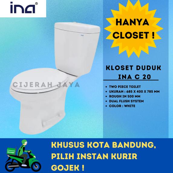 Jual KLOSET DUDUK INA C20 PUTIH / MONOBLOK INA PUTIH CLOSET DUDUK DUAL ...