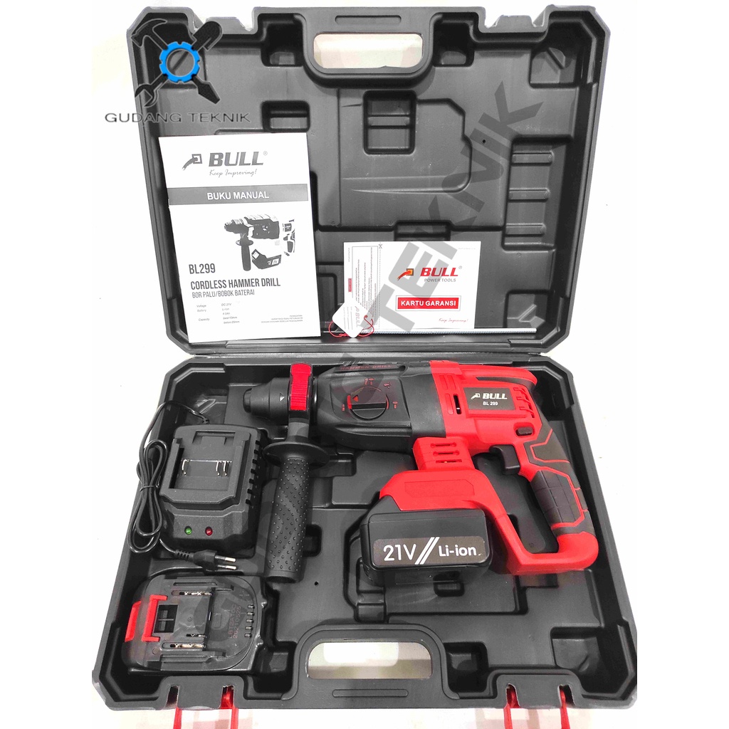 Jual Mesin Rotary Hammer CORDLESS BULL BL299 / Mesin Bor Bobok Beton ...