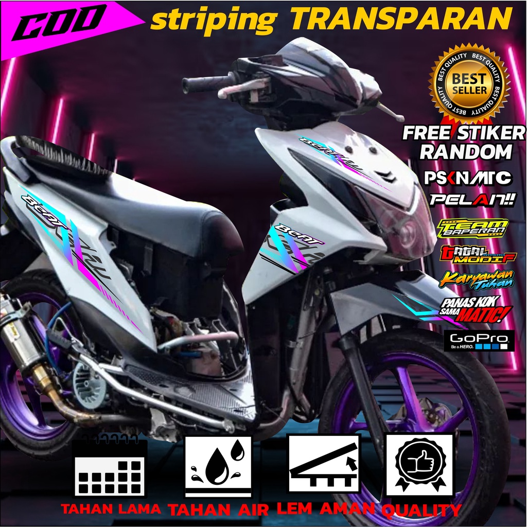 Jual STRIPING BEAT FI STIKER BEAT TRANSPARAN VARIAN WARNA | Shopee ...