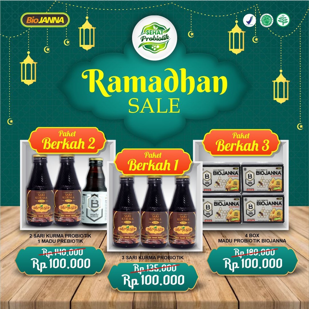 Jual PAKET RAMADHAN BIOJANNA SARI KURMA MADU PREBIOTIK SUPPLEMEN DAYA ...