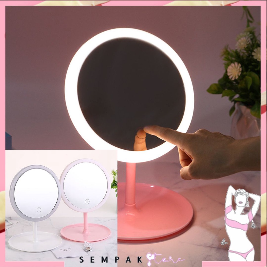 Jual SS Cermin LED Touch Sensor Bulat Kaca Rias Make Up Mirror Led ...