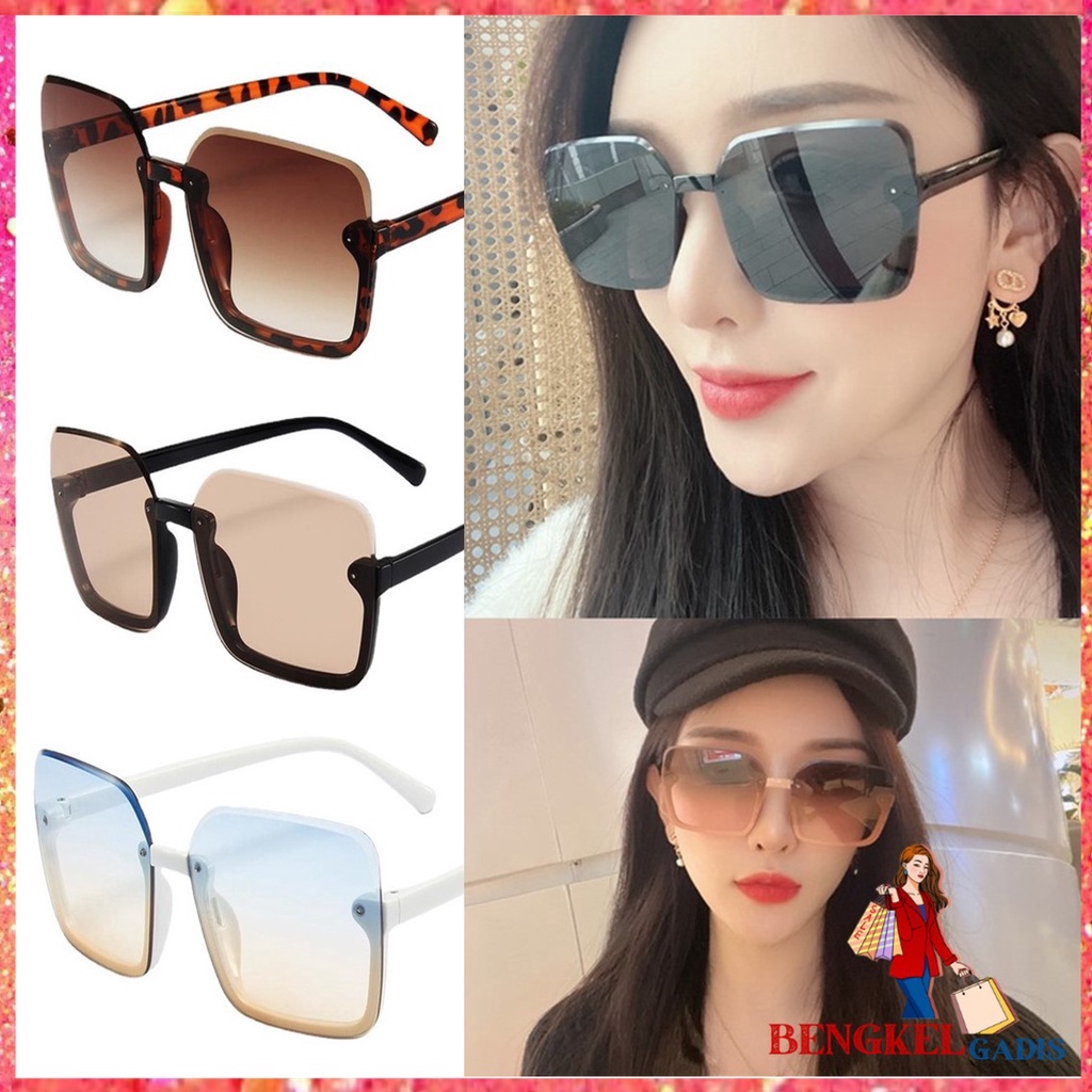 Jual BG Kacamata Wanita Hitam 6596 Sunglasses Half Frame Kaca Mata ...