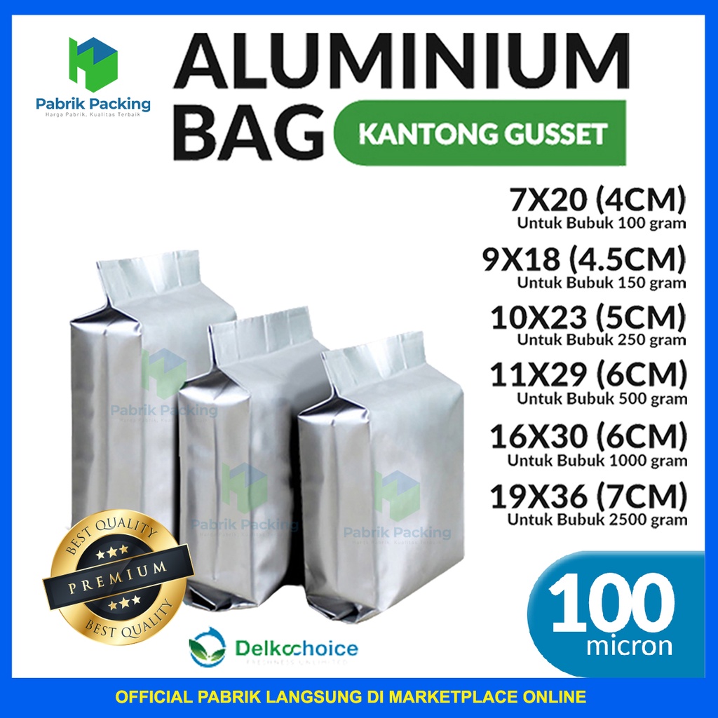 Jual Kemasan Alumunium Alumunium Bag Gusset Kemasan Kantong Makanan ...