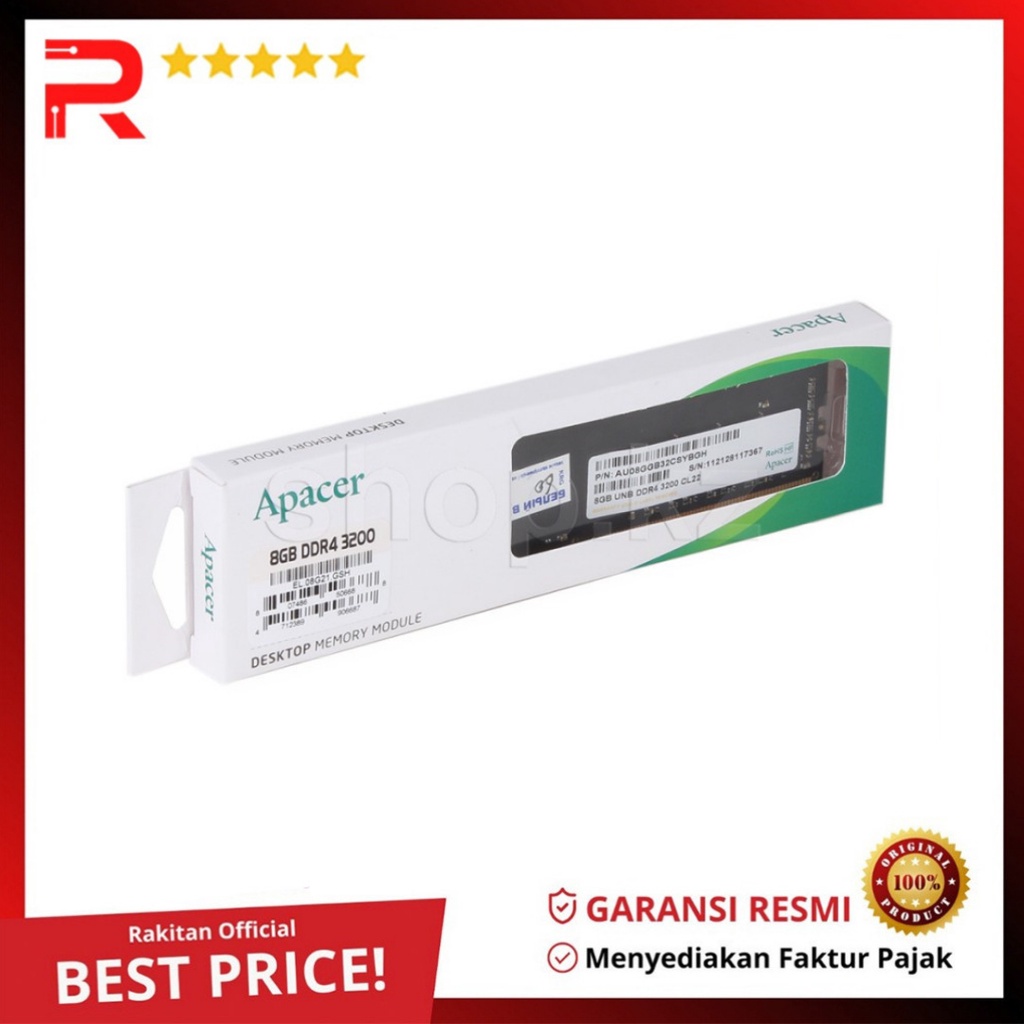 Jual Memory Apacer Value DDR4 PC25600 3200Mhz 8GB (EL.08G21.GSH ... Jual Memory Apacer Value DDR4 PC25600 3200Mhz 8GB (EL.08G21.GSH ...