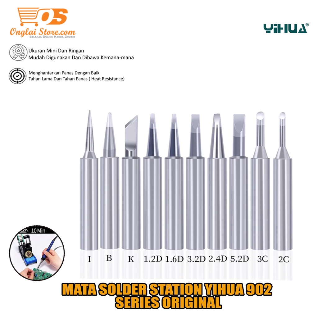Jual Mata Solder Station Yihua Series 902 Tip Lurus Tapak Kuda Original | Shopee Indonesia