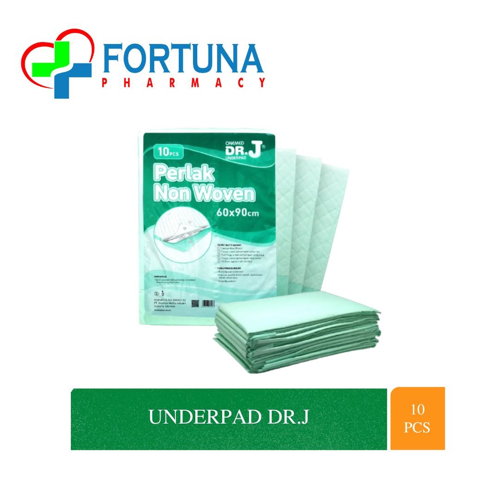 Jual Underpad Dr. J Perlak Alas Popok 60 x 90 cm Onemed Isi 10 Lembar ...