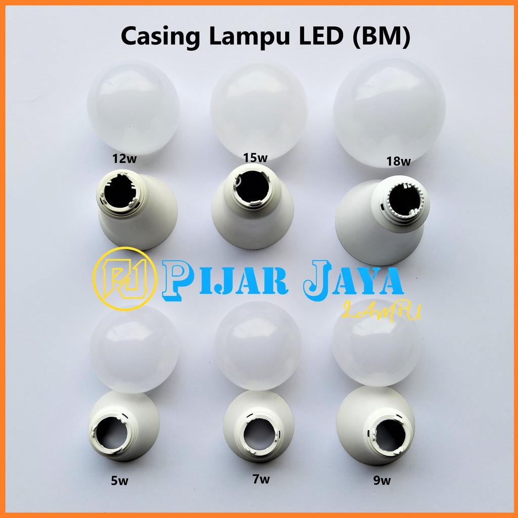 Jual Casing Lampu LED BM Watt Lengkap 5W 7W 9W 12W 15W 18W 20W 25W 30W ...