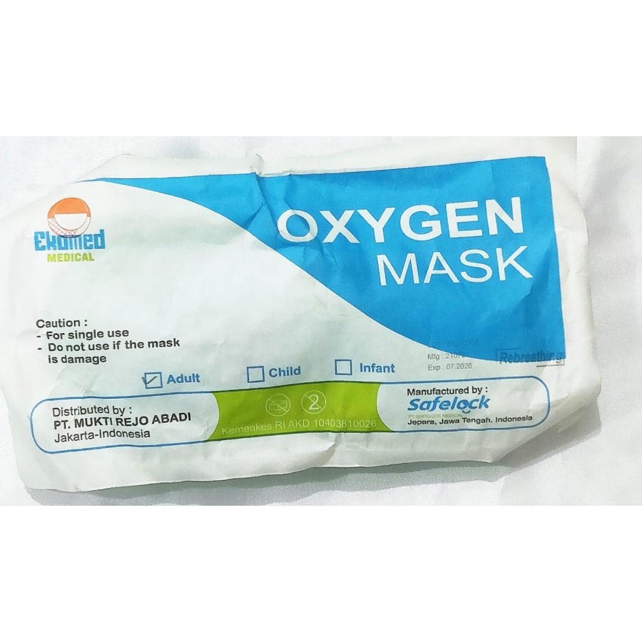 Jual Masker Oksigen EKOMED Oxygen Mask Ekomed Dewasa | Shopee Indonesia