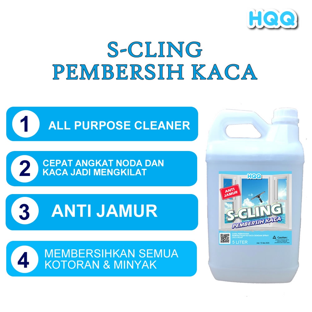 Jual HQQ S-CLING CAIRAN PEMBERSIH KACA GLASS CLEANER ANTI JAMUR ...