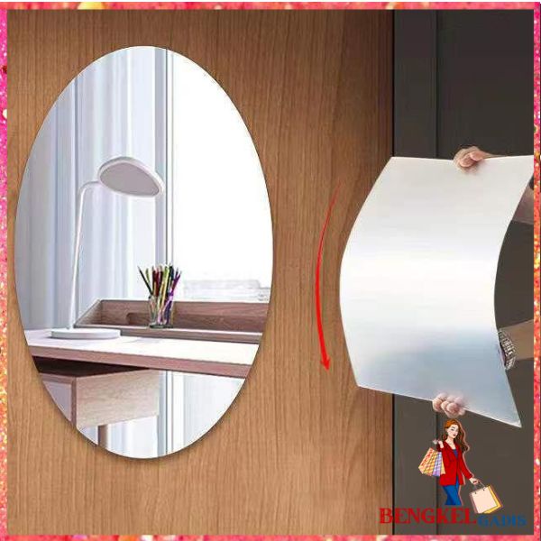 Jual BG Stiker Cermin Kaca Dinding Oval Anti Pecah Acrylic Kaca Cermin ...