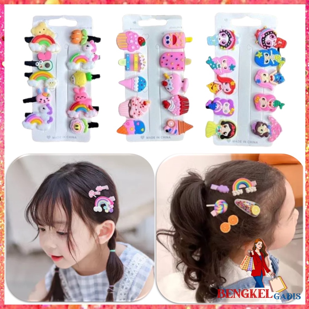 Jual Jepit Rambut Anak Perempuan Lucu 10 in 1 Jepitan Rambut Fashion ...