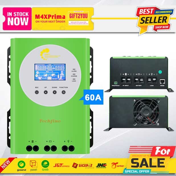 Jual MPPT 60A Techfine SCC PV SOLAR PANEL SURYA Charge Controller ...