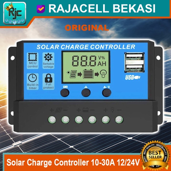 Jual Solar Charge Controller PWM Panel Surya Charger Pengisian 12V 24V 30A | Shopee Indonesia