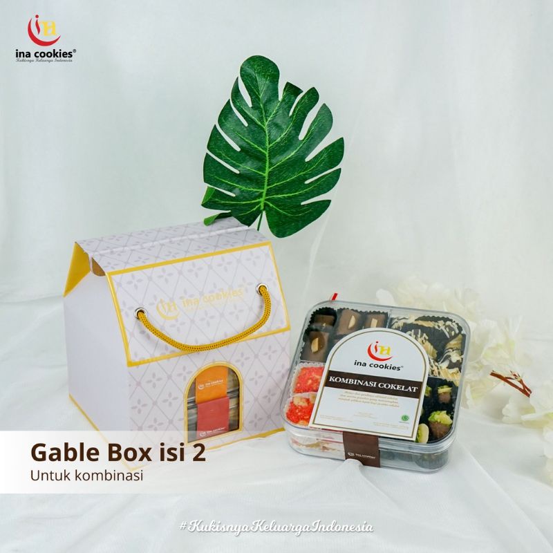 Jual HAMPERS GABLE BOX KOMBINASI INA COOKIES ISI 2 TOPLES /Gable box ...