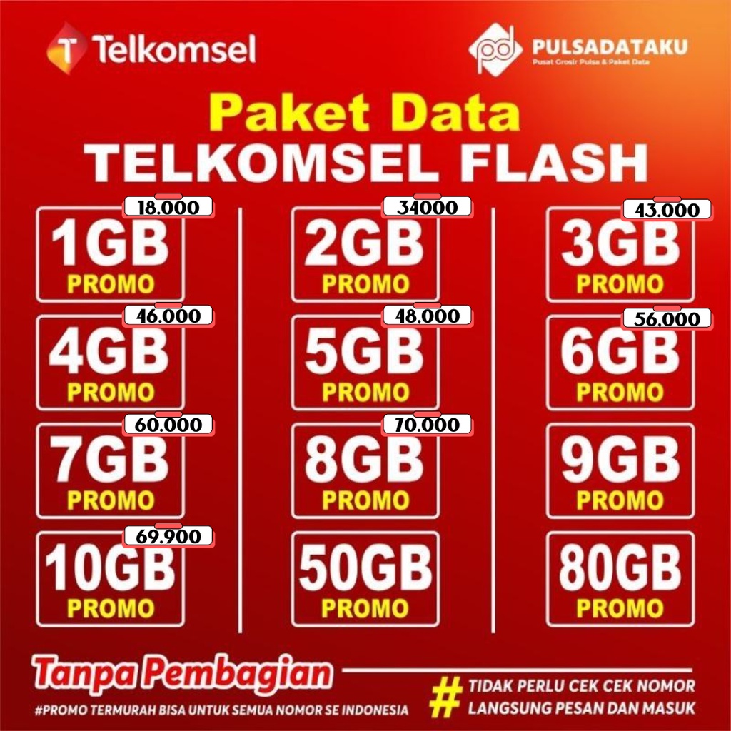 Jual TELKOMSEL DATA FLASH 24 JAM NASIONAL MURAH PROMO 1GB 2GB 3GB 4GB 10GB | Shopee Indonesia