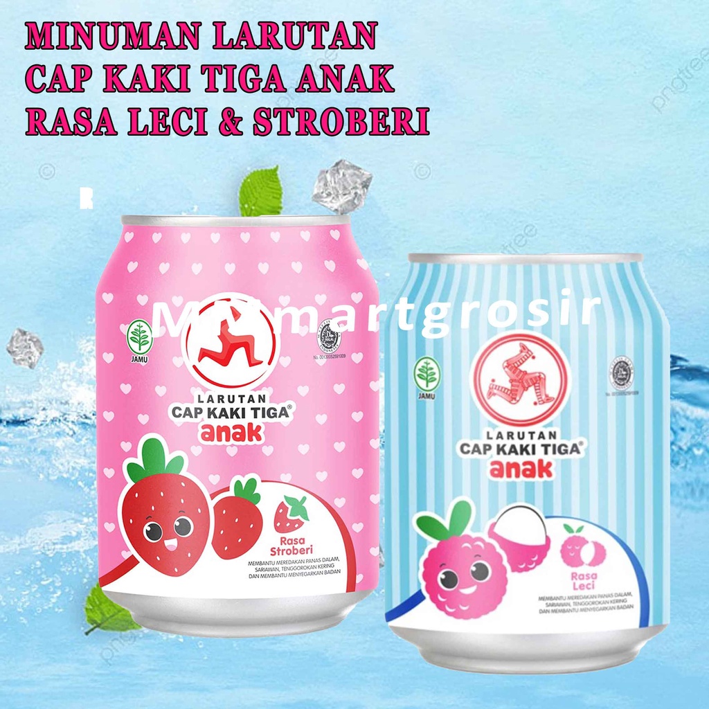 Jual MINUMAN LARUTAN CAP KAKI TIGA ANAK STROBERI & LECI 250ml / 238ml | Shopee Indonesia