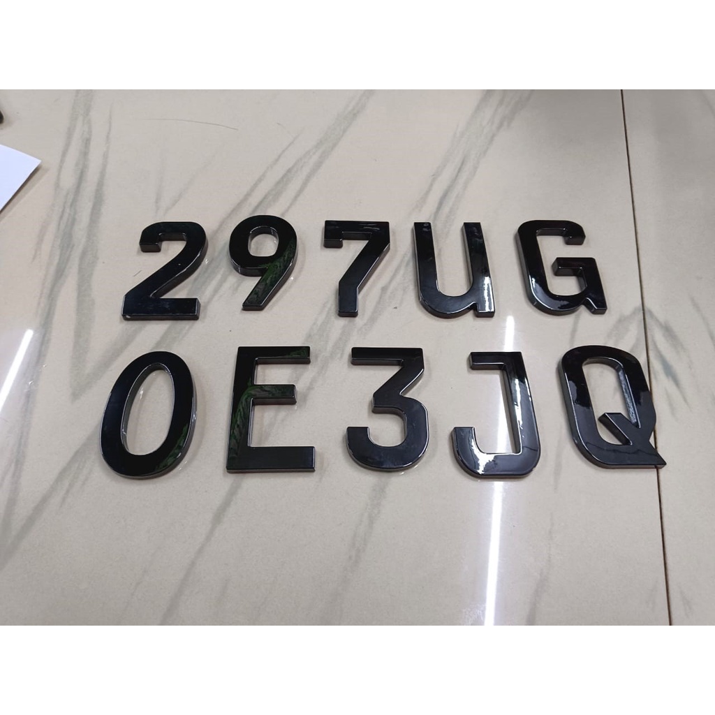 Jual ANGKA HURUF TIMBUL FONT [ F.E ] NEW BLACK MOBIL | Shopee Indonesia