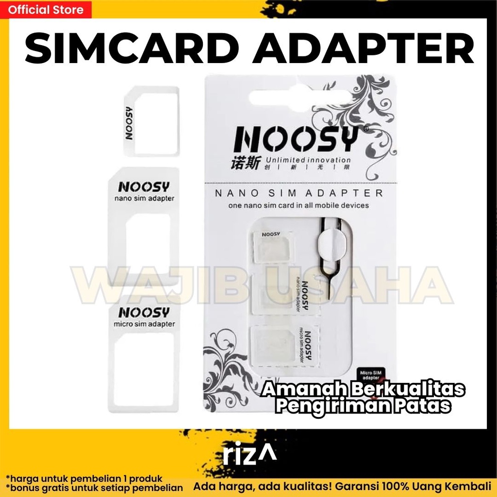 Jual ADAPTER SIM CARD NOOSY NANO SIMCARD MICRO TUSUKAN HP COLOKAN ...