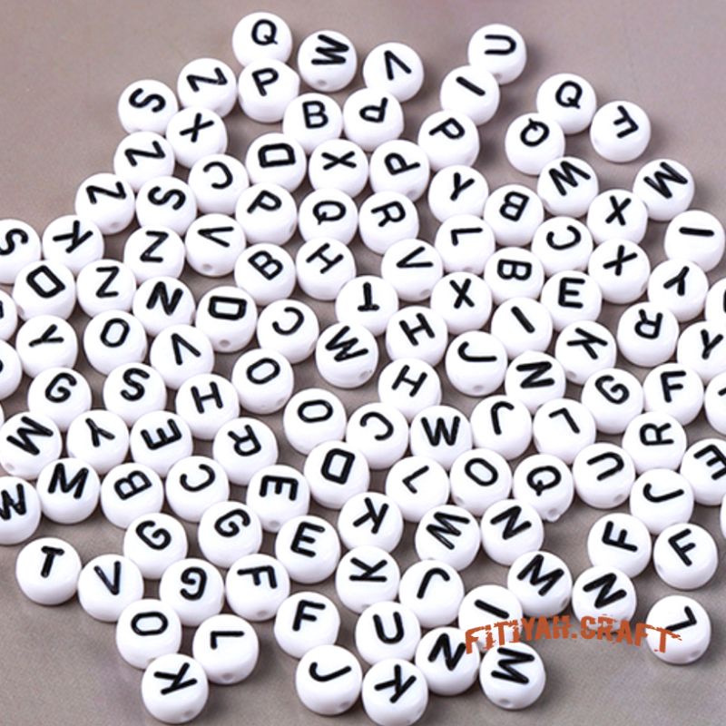Jual Manik manik Bulat Pipih Warna Putih Manik Manik Gelang Craft ...