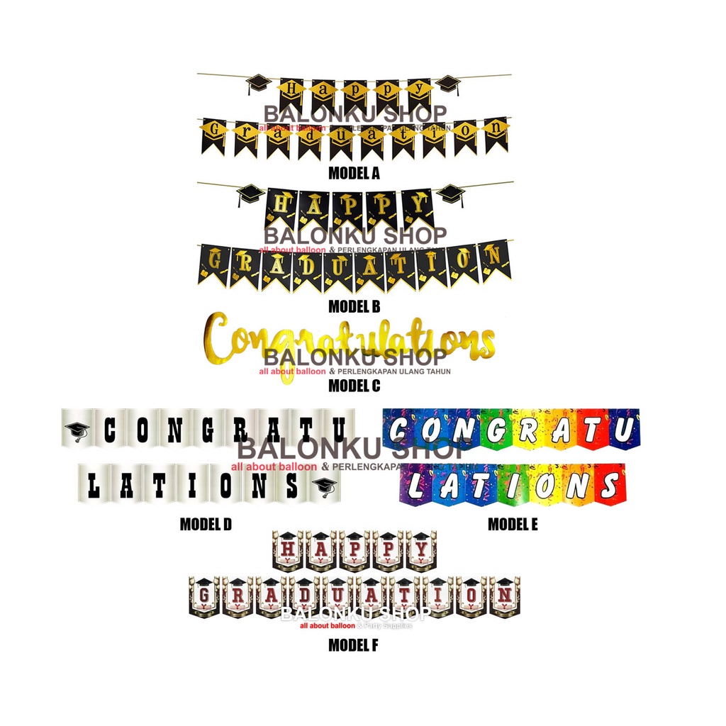 Jual Banner Happy Graduation / Banner Wisuda / Banner Congratulations ...