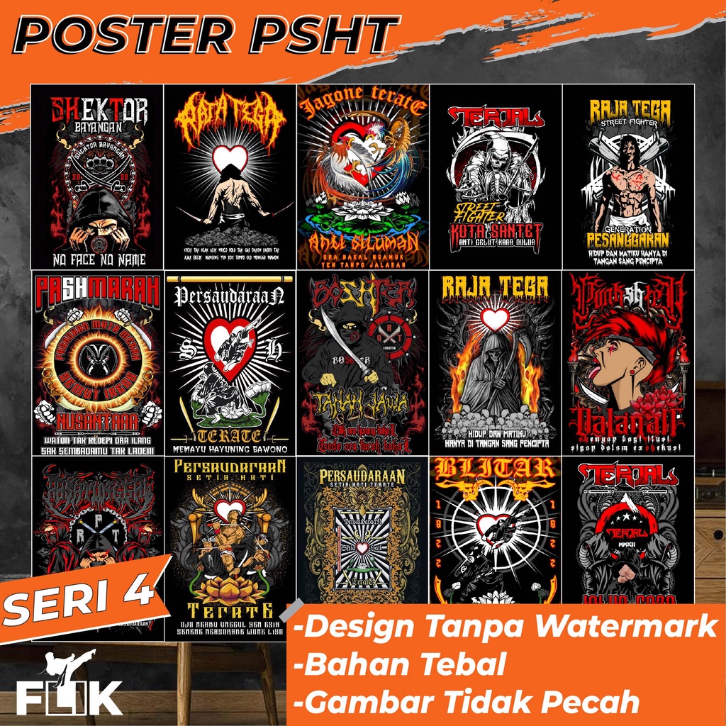 Jual NEW DESIGN ! POSTER PSHT 1 SET ISI 15 PCS SERI 4 /POSTER DINDING ...