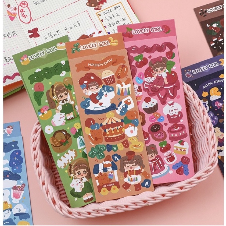 Jual Sticker aesthetic / sticker diy lovely girl / sticker waterproof ...