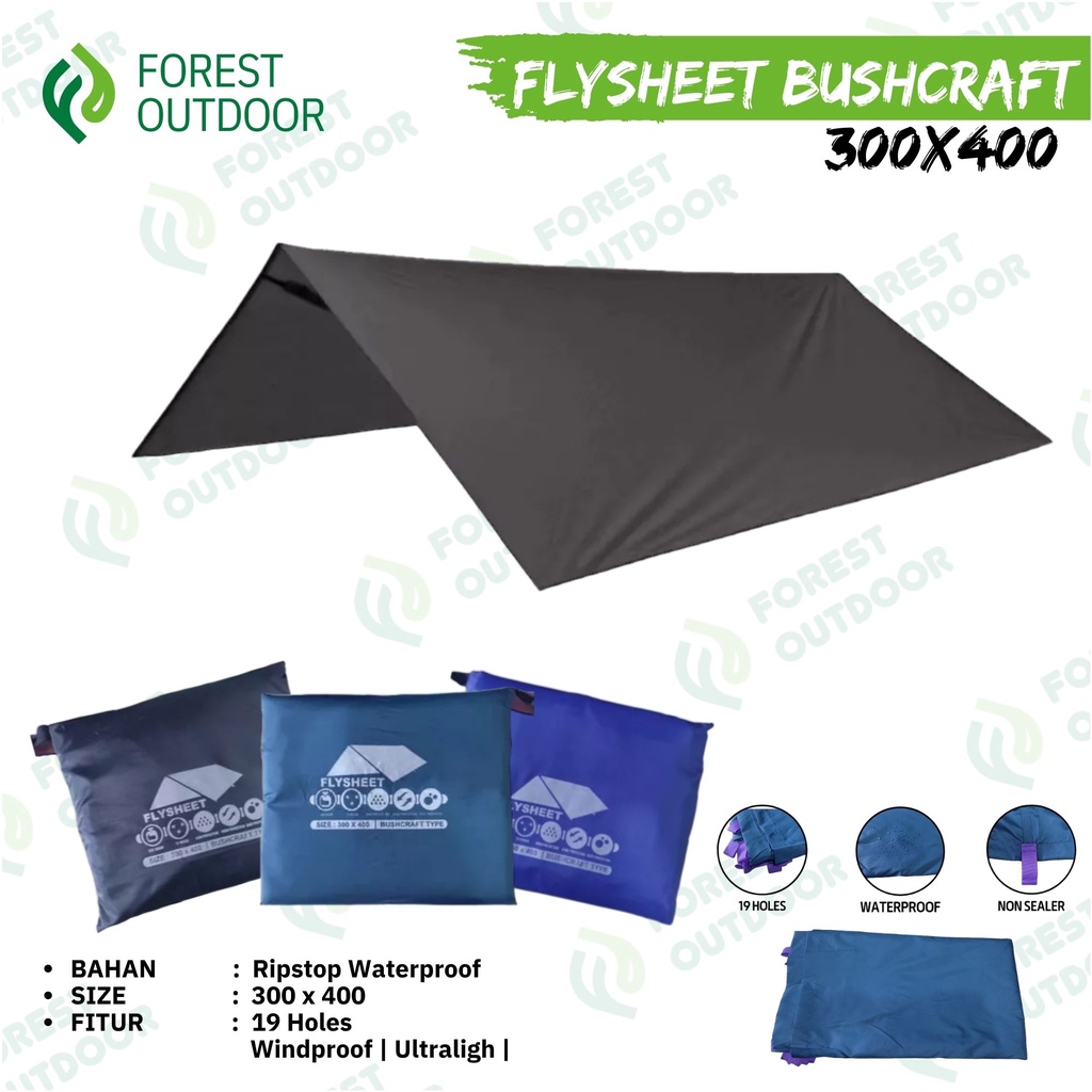 Jual Flysheet 3x4 penutup tenda waterproof bivak 4x3 meter camping lop ...