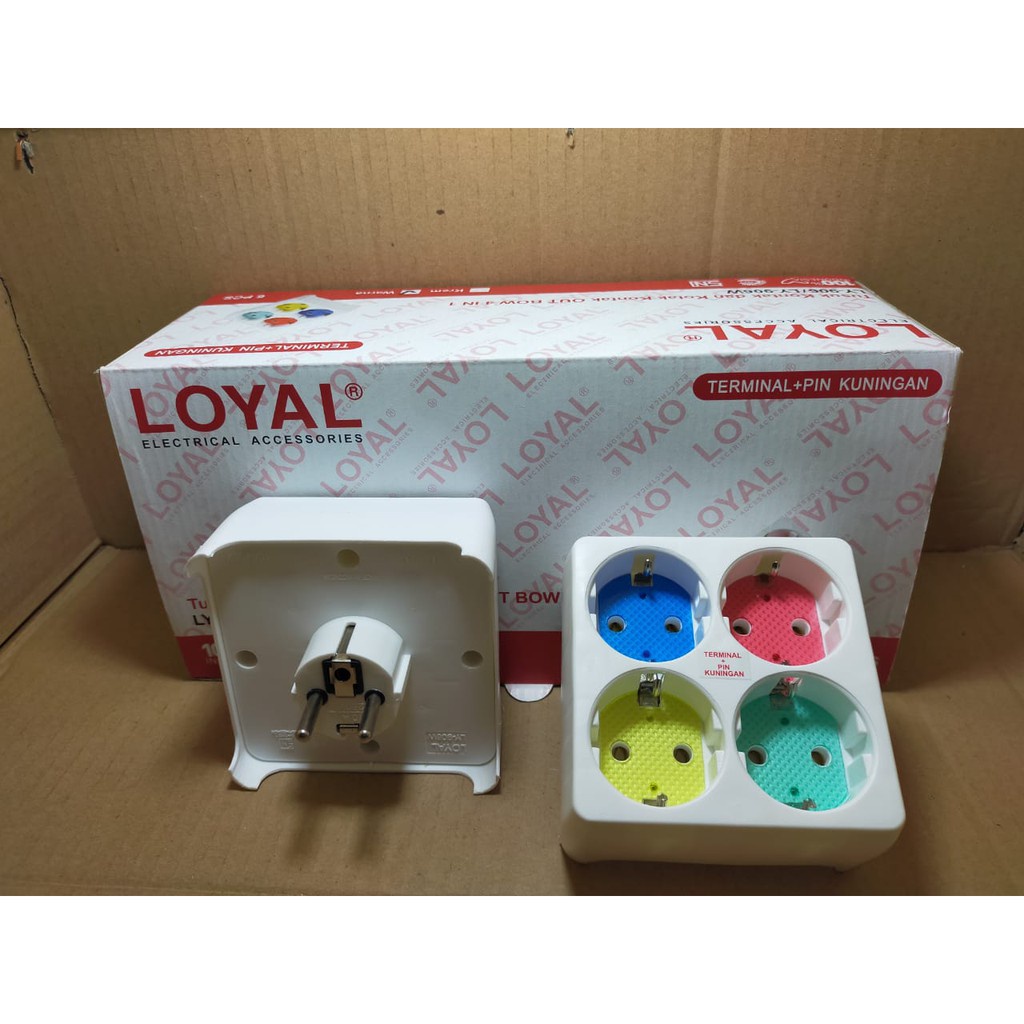 Jual T multi isi 4 T listrik 4 in 1 steker T isi 4 stop kontak cabang 4 ...