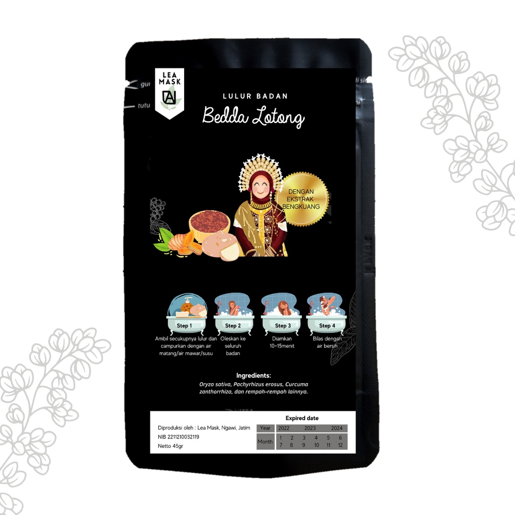 Jual Lea mask Lulur Bedda Lotong Pemutih Badan Beda Lotong Asli ...