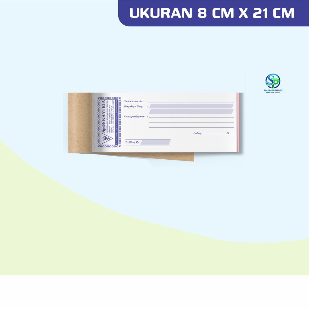 Jual CETAK KWITANSI CUSTOM PAKET 40 BUKU FREE DESAIN NOTA CUSTOM ...